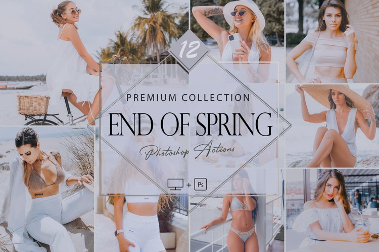12 Photoshop Actions, End Of Spring Ps Action, Green Summer