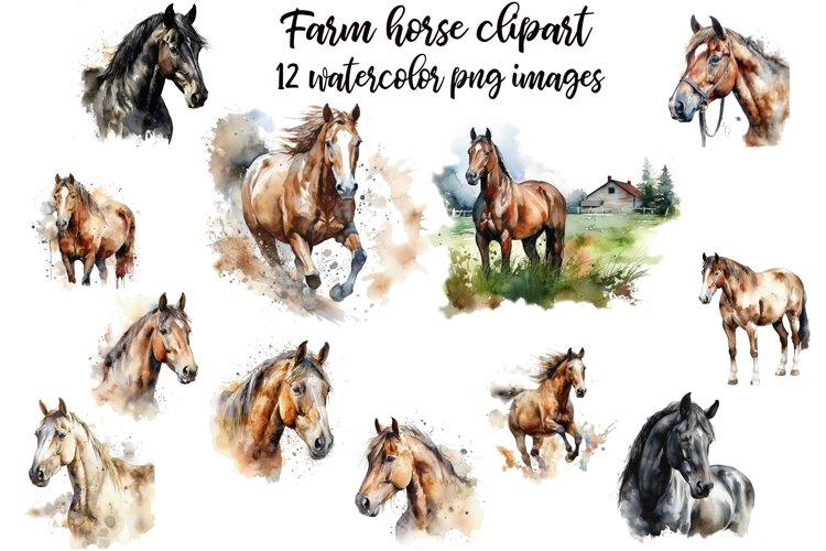 Farm horse clipart