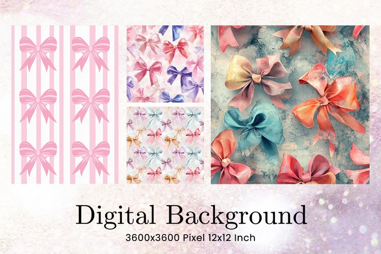 Bow Ribbon Background Bow Digital Paper Pattern (5196769)