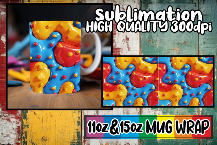 Colorful 3D Mug Art: Abstract Patterns