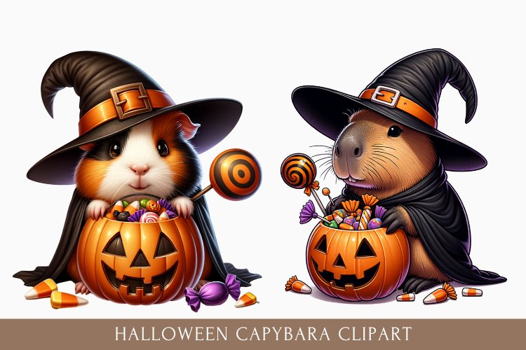 Halloween Capybara Wall Art
