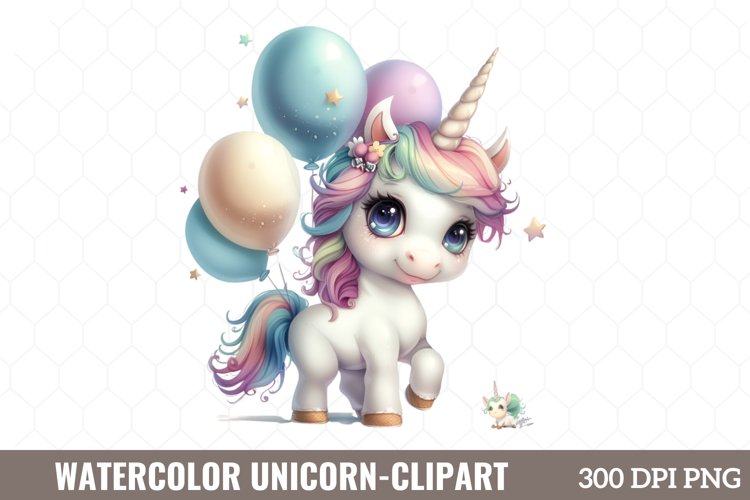 Watercolor Unicorn Clipart, Watercolor Clipart (3527708)