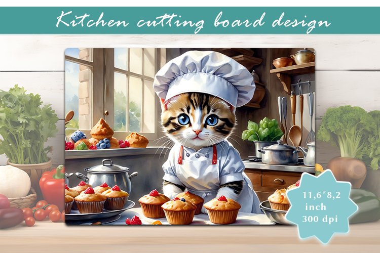 cute cat Cutting Board Design