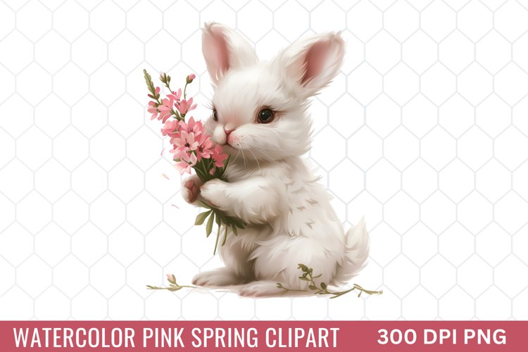Watercolor Pink Spring Clipart (3481966)