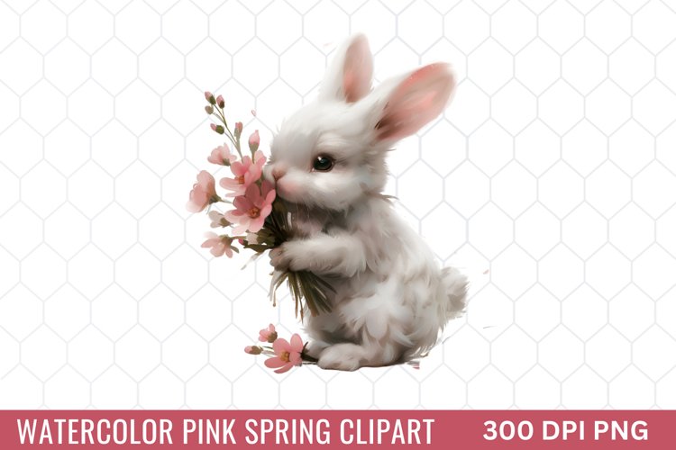 Watercolor Pink Spring Clipart (3481969)
