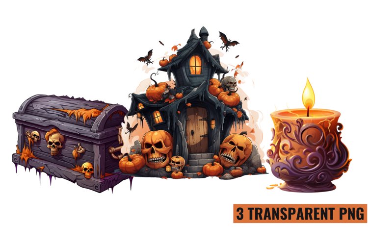 Watercolor Halloween Clipart Sublimation, PNG