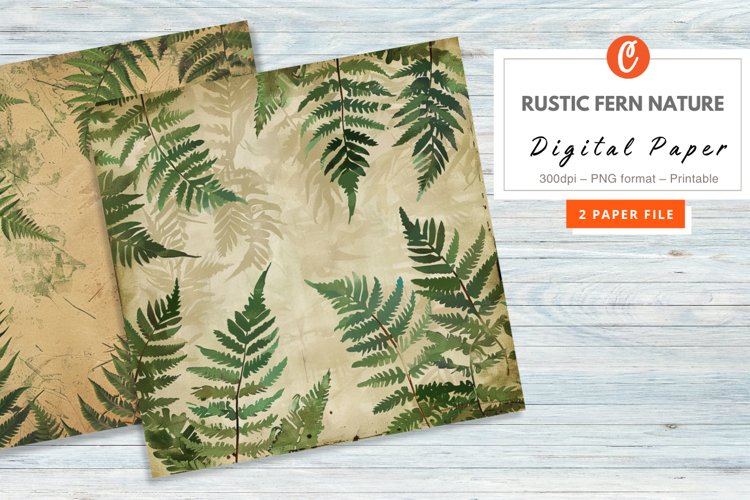 Rustic Fern Nature Digital Paper