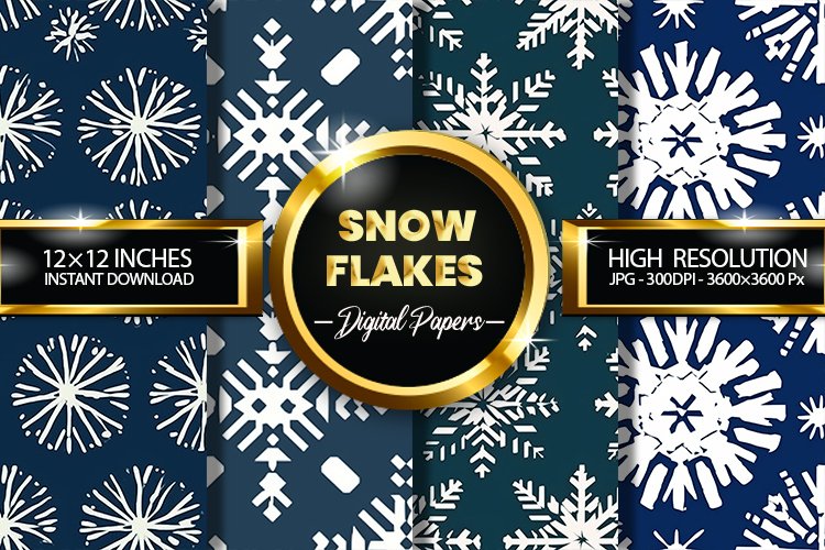 Snowflakes Digital Papers - 04 Variations (3001583)