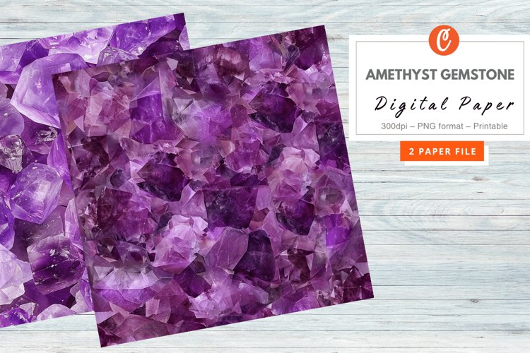 Amethyst Gemstone Digital Paper