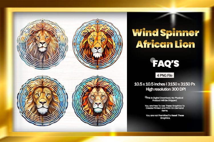African Lion Wind Spinner Sublimation - 04 (3137420)