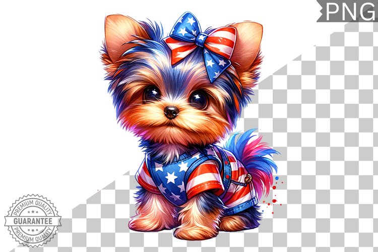 4th of July Dog Sublimation Clipart