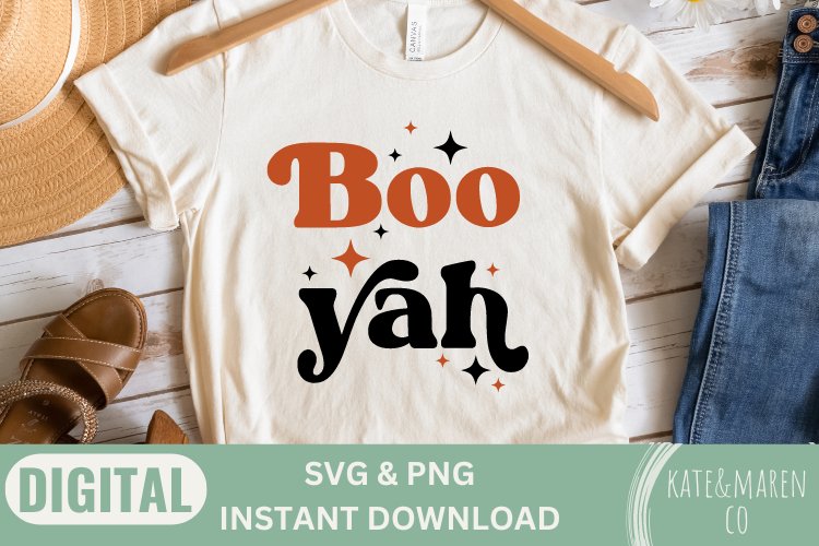 Boo Yah SVG | Retro Fall SVG | Retro Halloween SVG