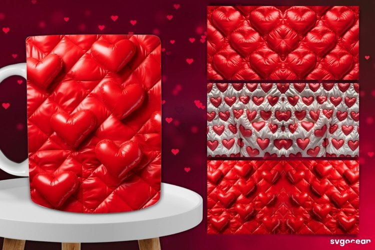 Inflated Hearts Mug Wrap Bundle | 11 Oz | Sublimation