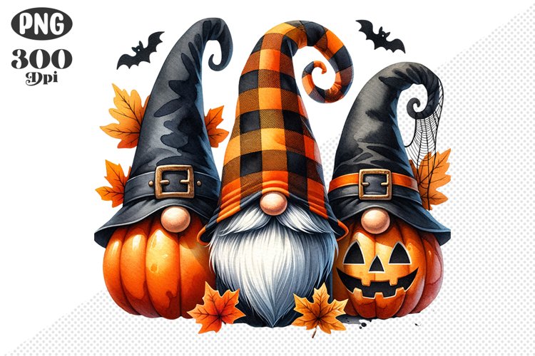 Halloween Gnomes Sublimation - Clipart PNG Design