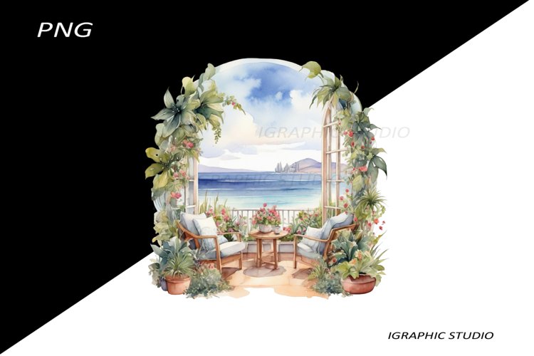 Sea View Illustration Png (4871638)