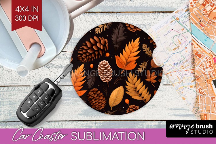 Autumn Forest Car Coaster - Fall Coaster PNG (4900610)