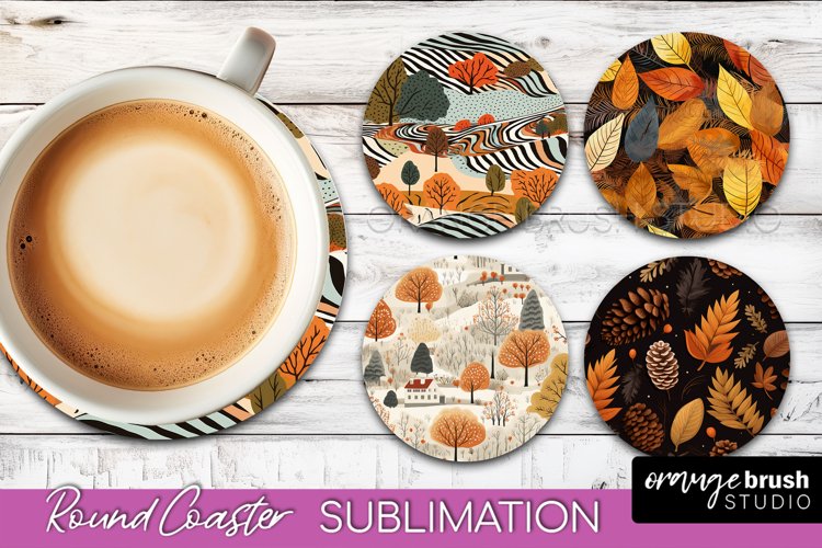 Fall Round Coasters - Autumn Forest Coaster (4488504)
