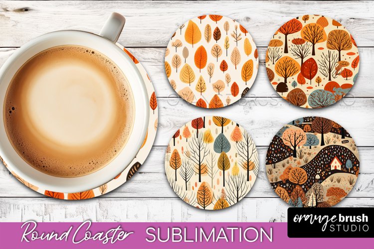 Fall Round Coasters - Autumn Forest Coaster (4488513)