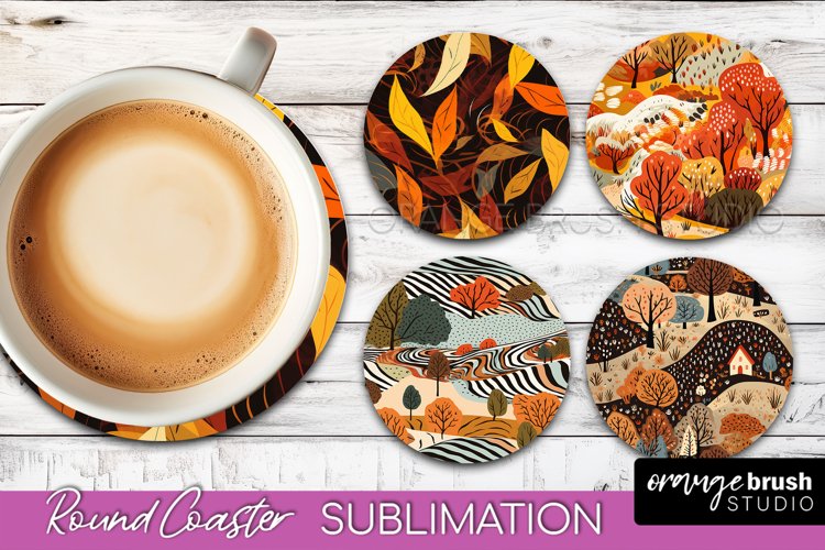 Fall Round Coasters - Autumn Forest Coaster (4488522)