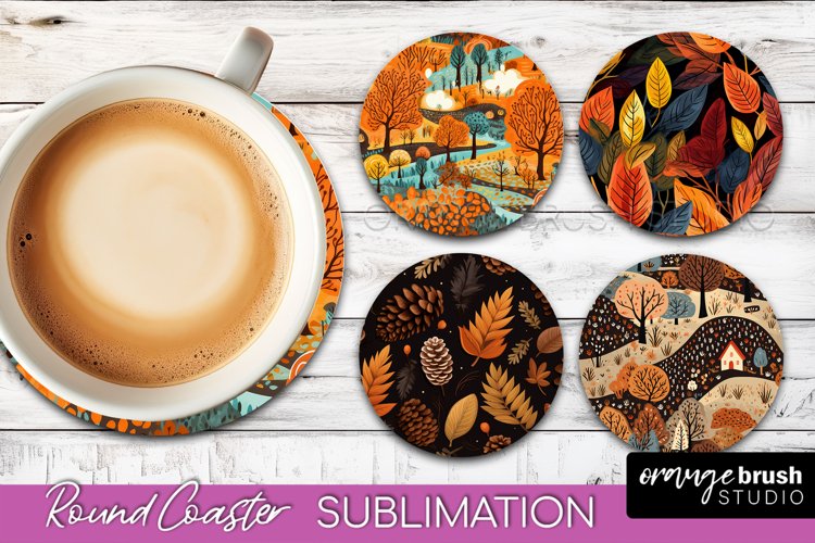 Fall Round Coasters - Autumn Forest Coaster (4488545)