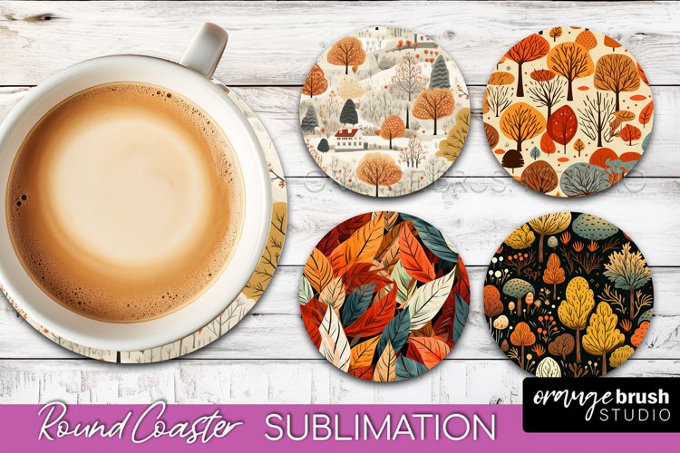 Fall Round Coasters - Autumn Forest Coaster (4488549)