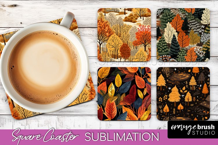 Fall Square Coasters - Autumn Forest Coaster (4488432)