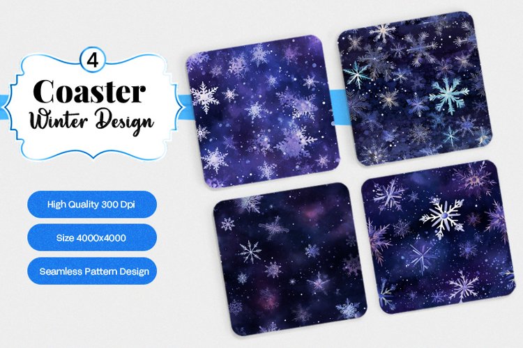Square Coaster winter snow Sublimation