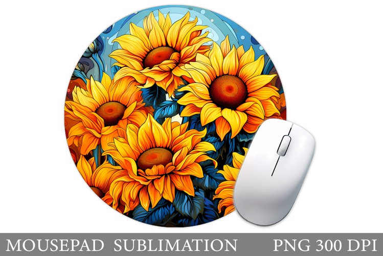 Flowers Mouse Pad Design. Sunflowers Mouse Pad Sublimation