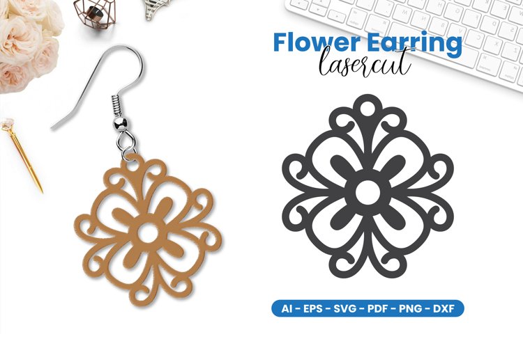 Flower Earring Lasercut