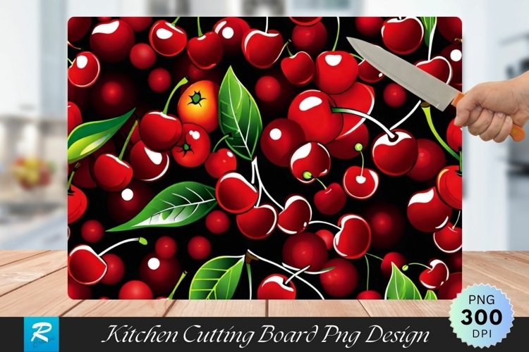 Red Cherry Cutting Board Sublimation Design