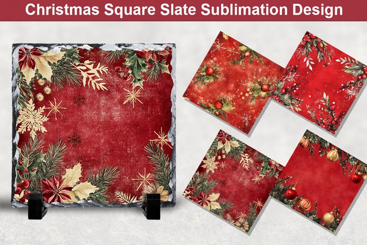 Christmas Square Sublimation Slate Designs