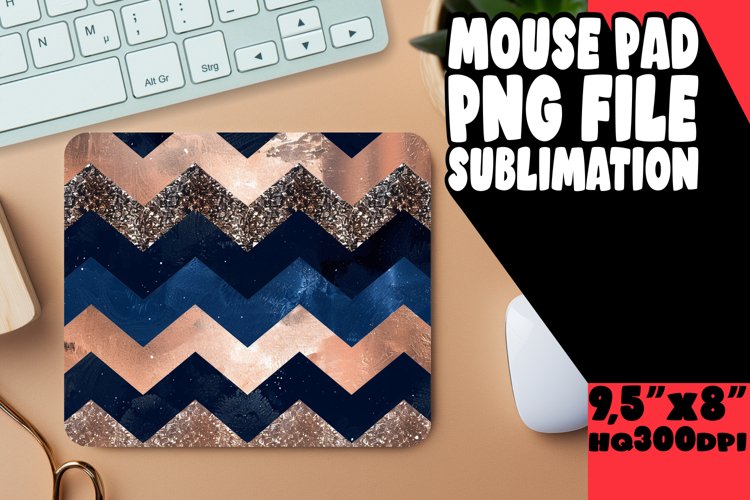 Vibrant Glitter Stripe Mouse Pad Art