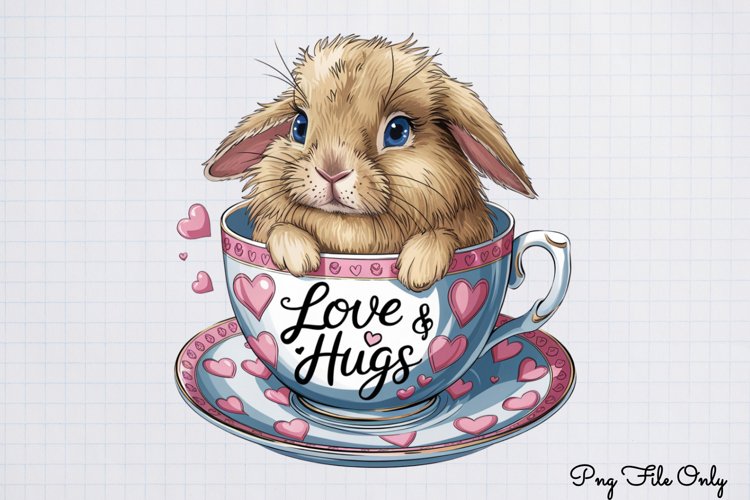 Valentines Day Bunny Cups Clipart PNG (5080722)