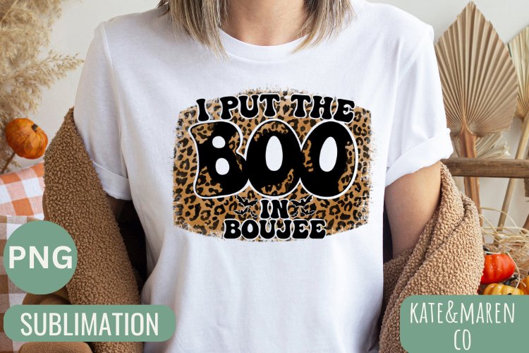I Put The Boo In Boujee PNG | Leopard Pumpkin PNG