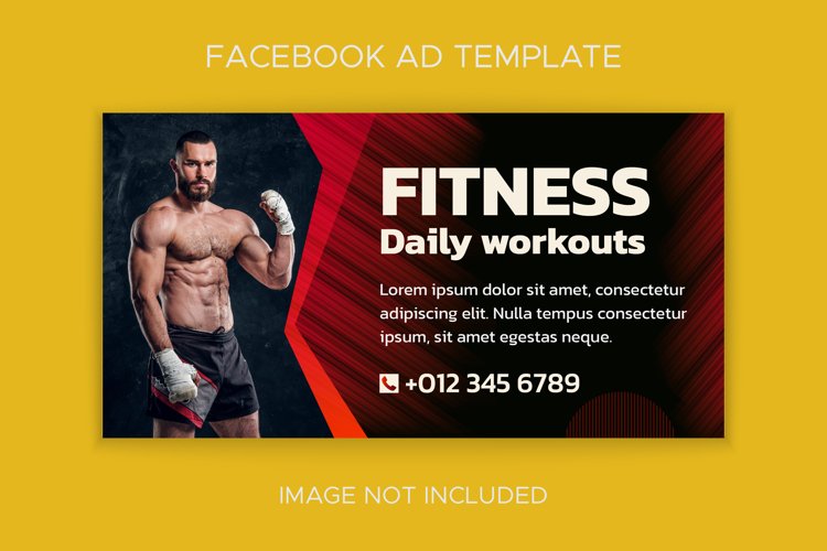 Gym workout and fitness training Facebook ads banner