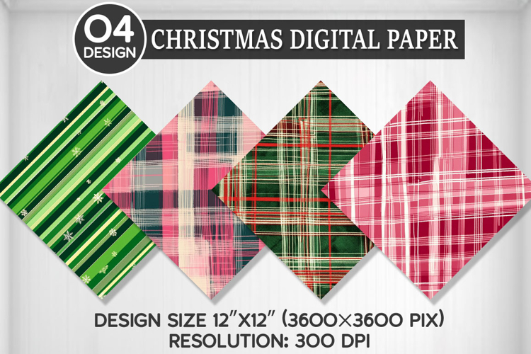 Christmas Pattern Digital Paper, Christmas Background