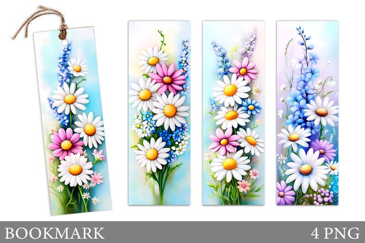 Daisy Flowers Bookmark. Floral Bookmark (5196132)