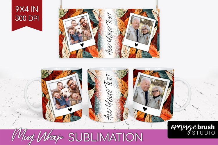 Fall Photo Frame Mug Wrap - Autumn Mug Sublimation (4824955)