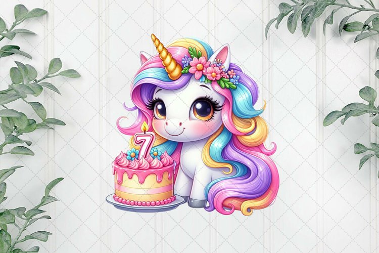 Unicorn Birthday Sublimation Clipart (3271581)