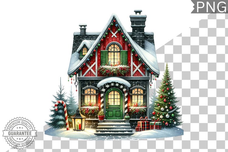 Christmas House Sublimation Clipart