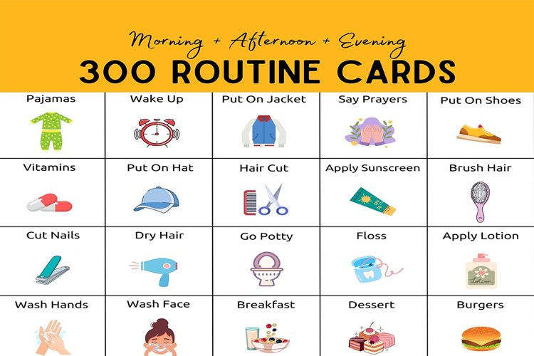 Routine Cards, Charts for Kids, Visual Responsibility Chart