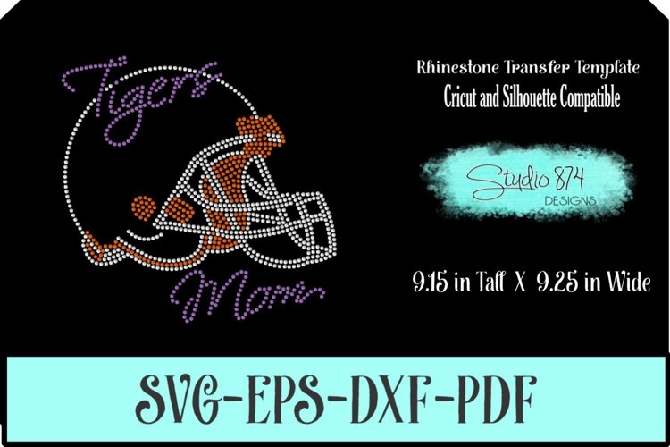 Tigers Football Rhinestone Template Download Mom R1 (363741) | Cut ...