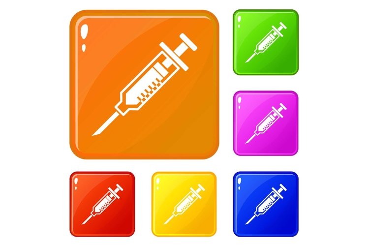 Empty syringe icons set vector color