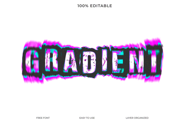 Vibrant Glitch Text Effect PSD