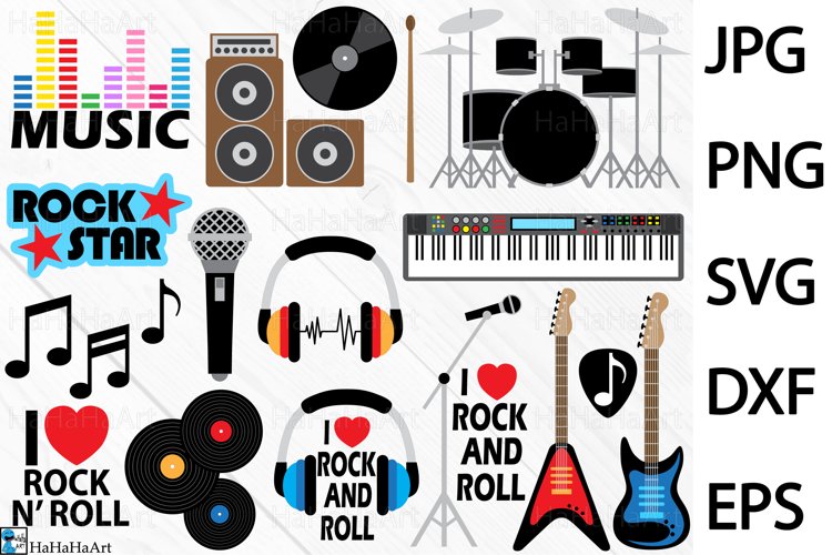 THE ROCK AND ROLL - Clip art / Cutting Files 165c (277897 ...