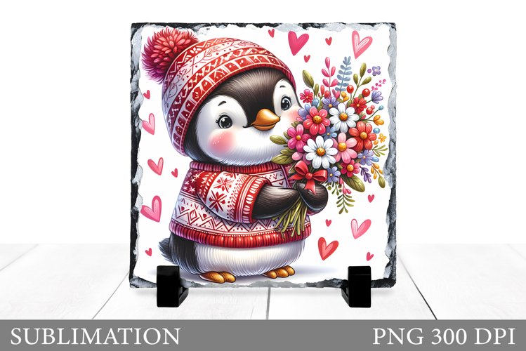 Cute Penguin Sublimation. Christmas Penguin Slate (4676699)