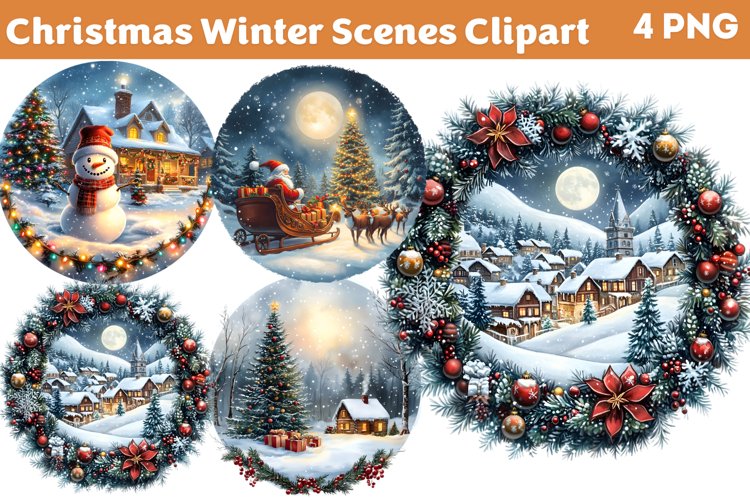 Christmas Winter Scenes Clipart PNG (4809695)