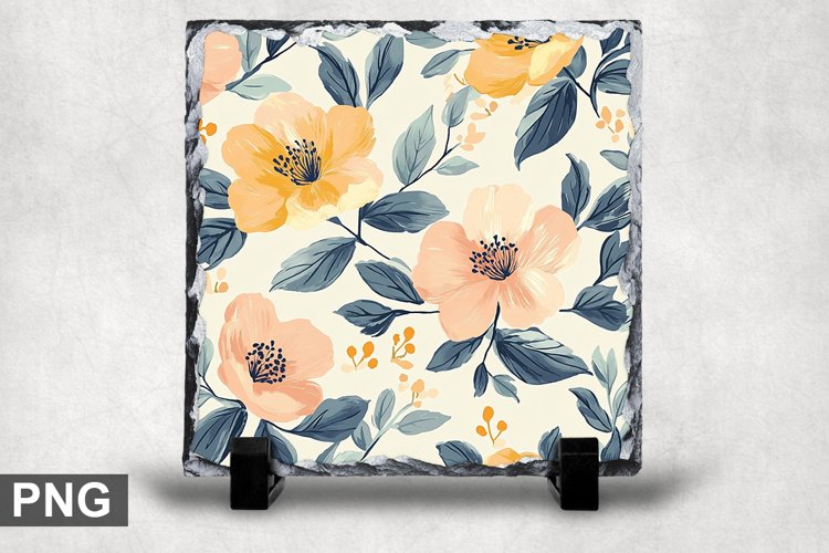Pastel Flowers Square Sublimation Slate Design