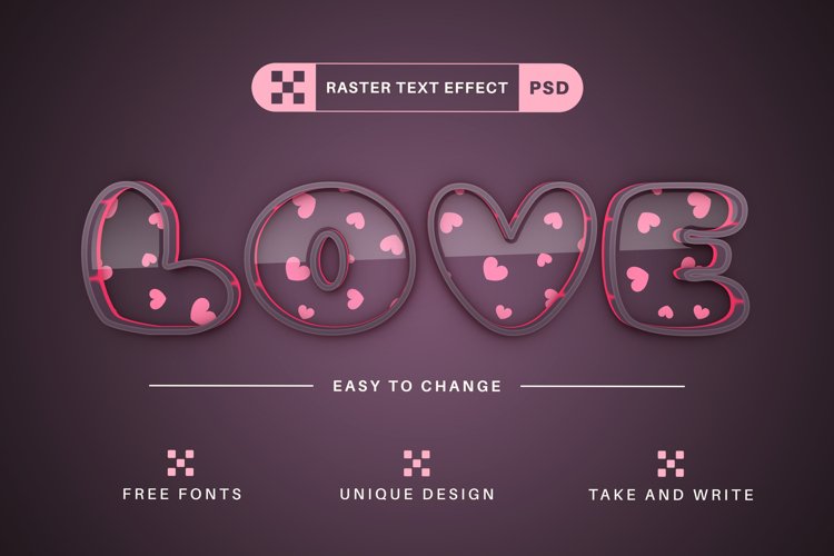 Psd Love Editable Text Effect Font Style