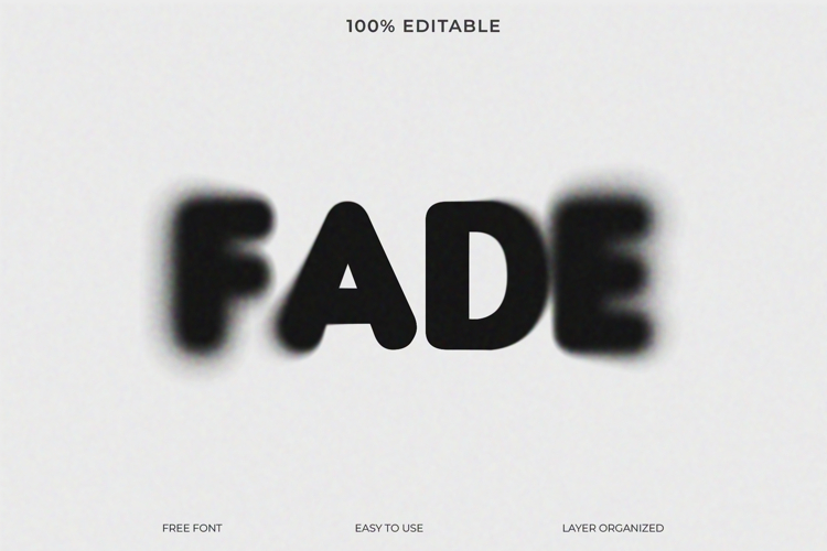 Fade Gradient Blur 3D Text Effect Photoshop Template